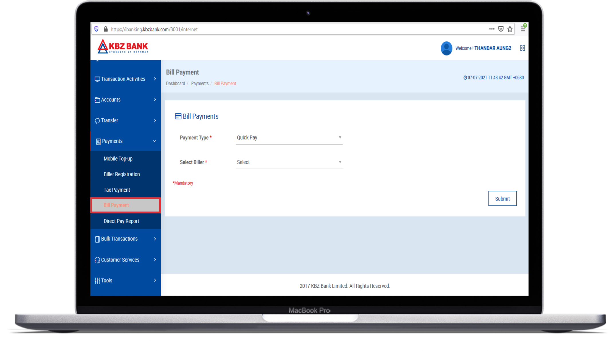 Business Internet Banking - KBZ Bank
